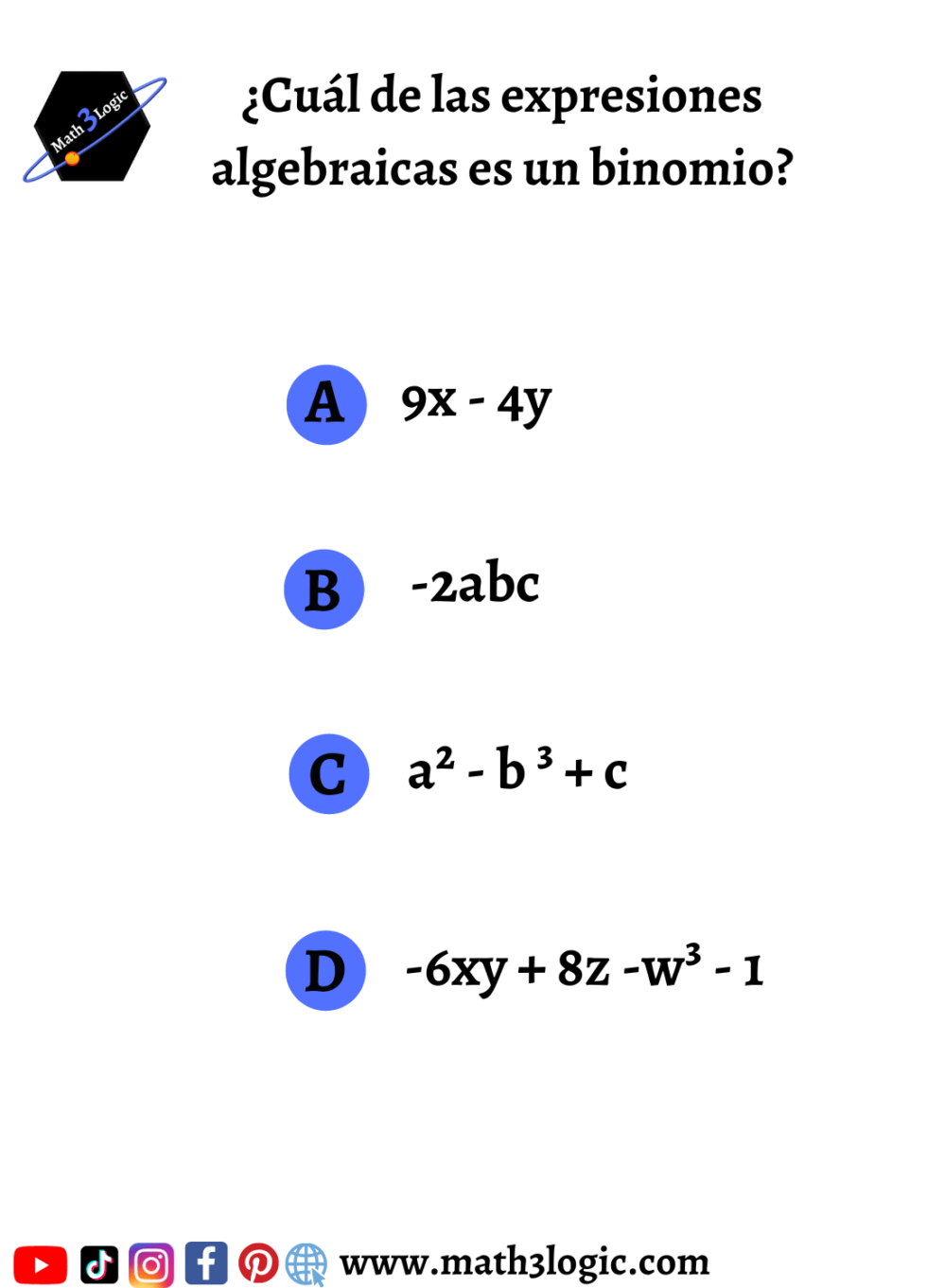 Expresiones algebraicas - Partes de un término, términos semejantes y ...