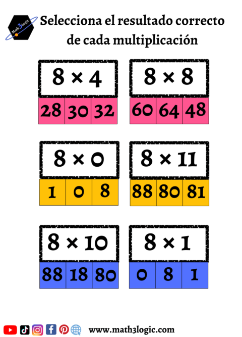 Tabla del 8 : Practica la tabla del 8 con juegos y ejercicios ...