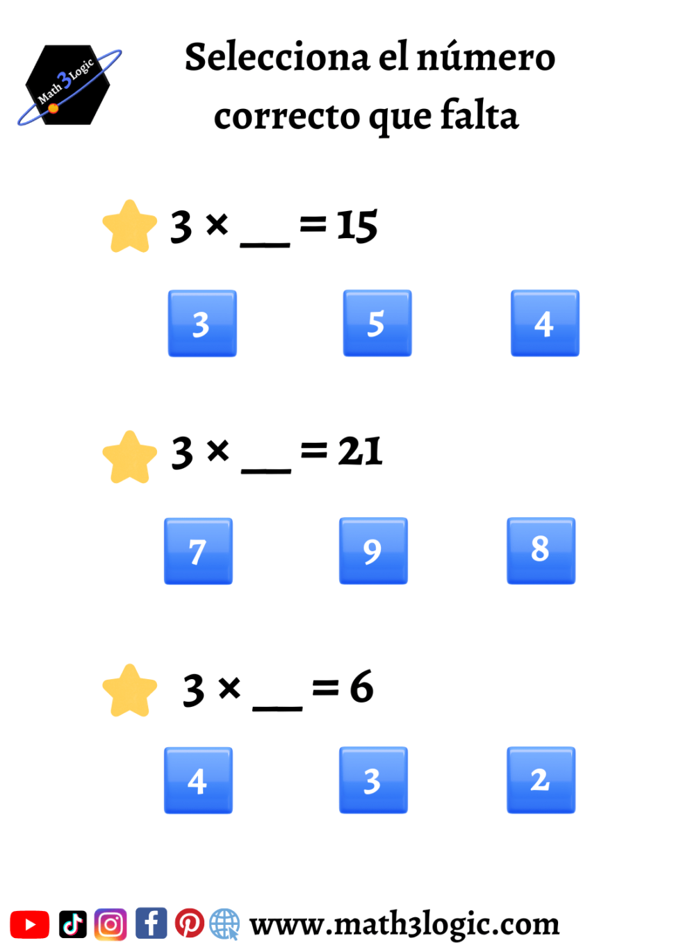Tabla del 3: Practica la tabla del 3 con juegos y ejercicios ...