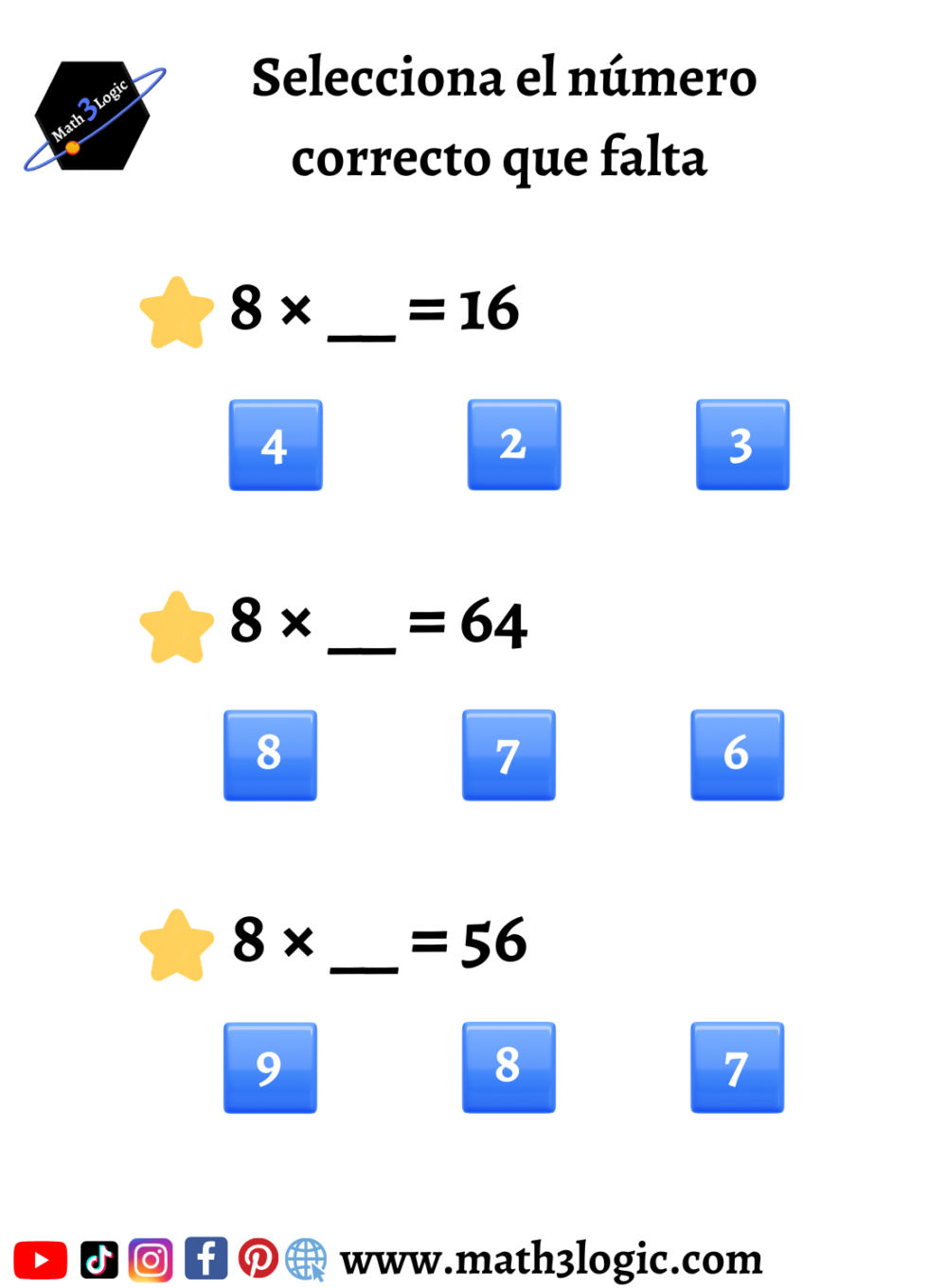 Tabla del 8 : Practica la tabla del 8 con juegos y ejercicios ...