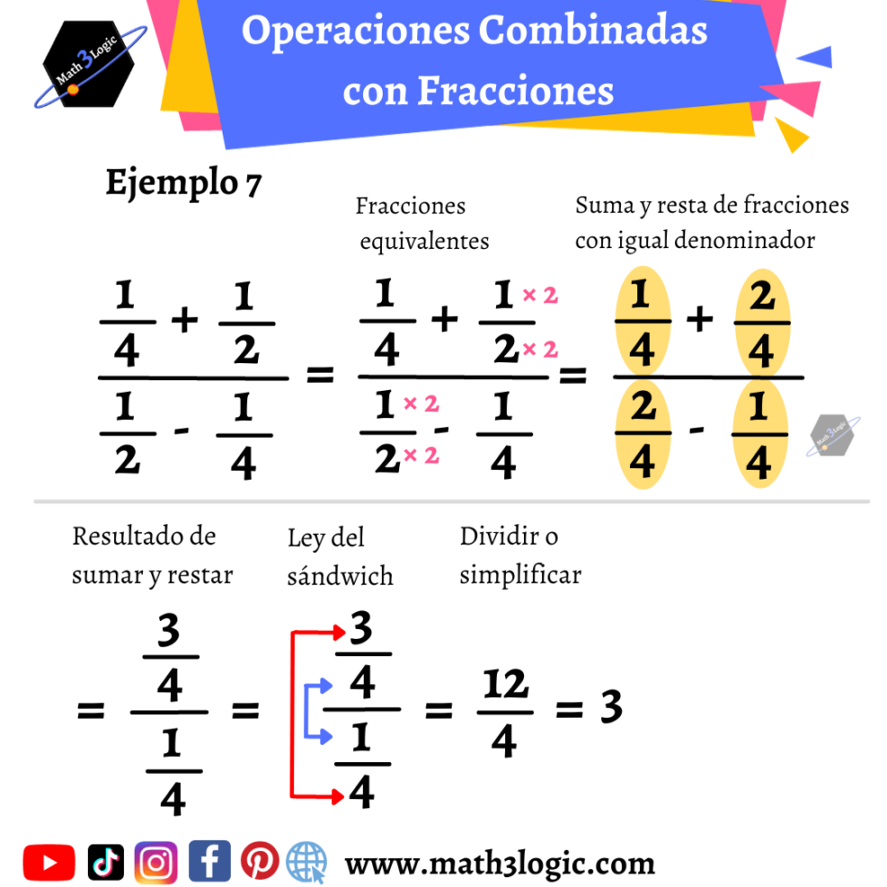 Operaciones COMBINADAS con FRACCIONES – Math3logic Operaciones COMBINADAS con FRACCIONES – Math3logic